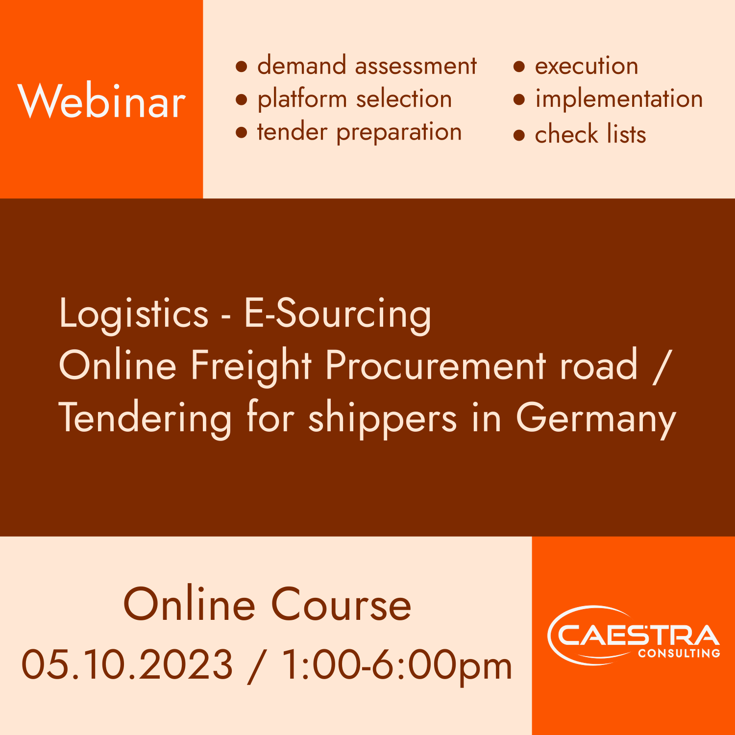 Webinar E-Sourcing Freight Tendering in Germany | Caestra Consulting